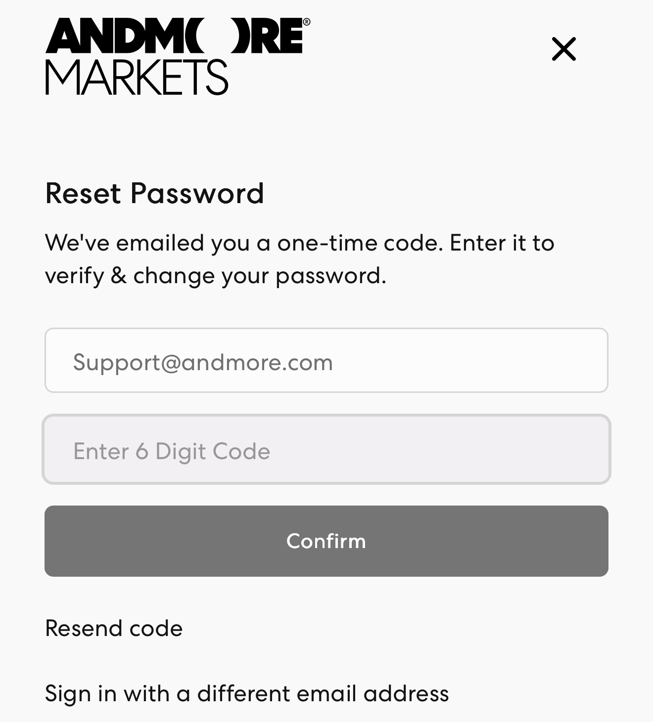 🔐 Reset Your ANDMORE Markets App Password – ANDMORE
